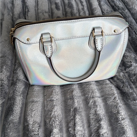 Coach | Bags | Coach Silver Gray Mini Bag With Iridescent Finish | Poshmark